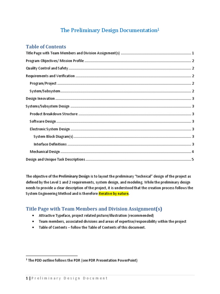 04 Preliminary Design Document PDF | PDF | Verification And Validation ...