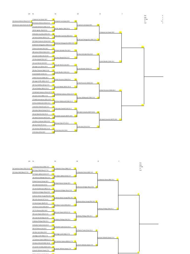 2020 NCAA Wrestling Brackets Overview | PDF