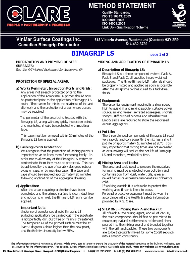 English Bimagrip LS Meth Stat 1 2 | PDF | Concrete | Materials