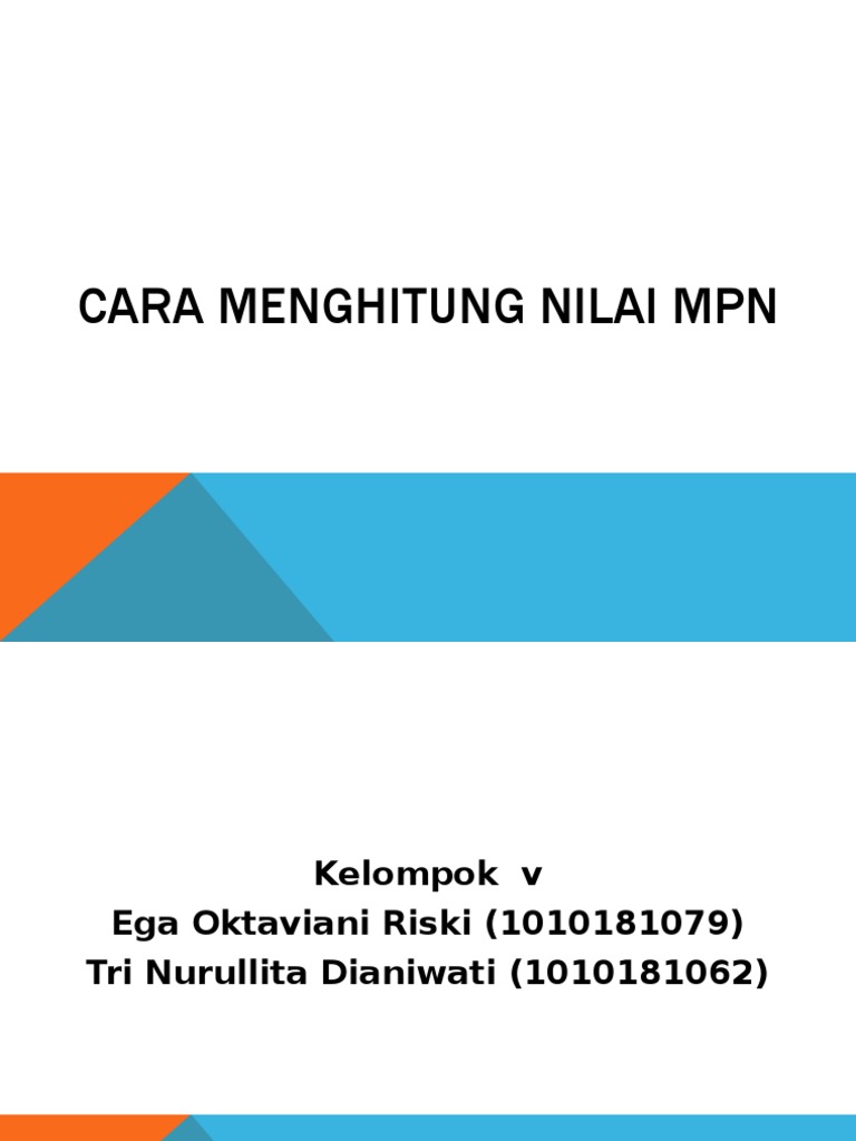 Cara Menghitung Nilai MPN Kel.5 | PDF