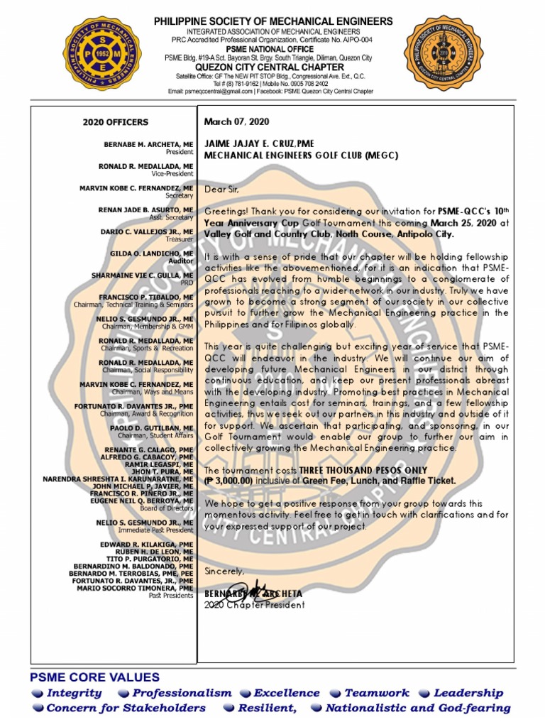 MEGC - Invitation Letter | PDF