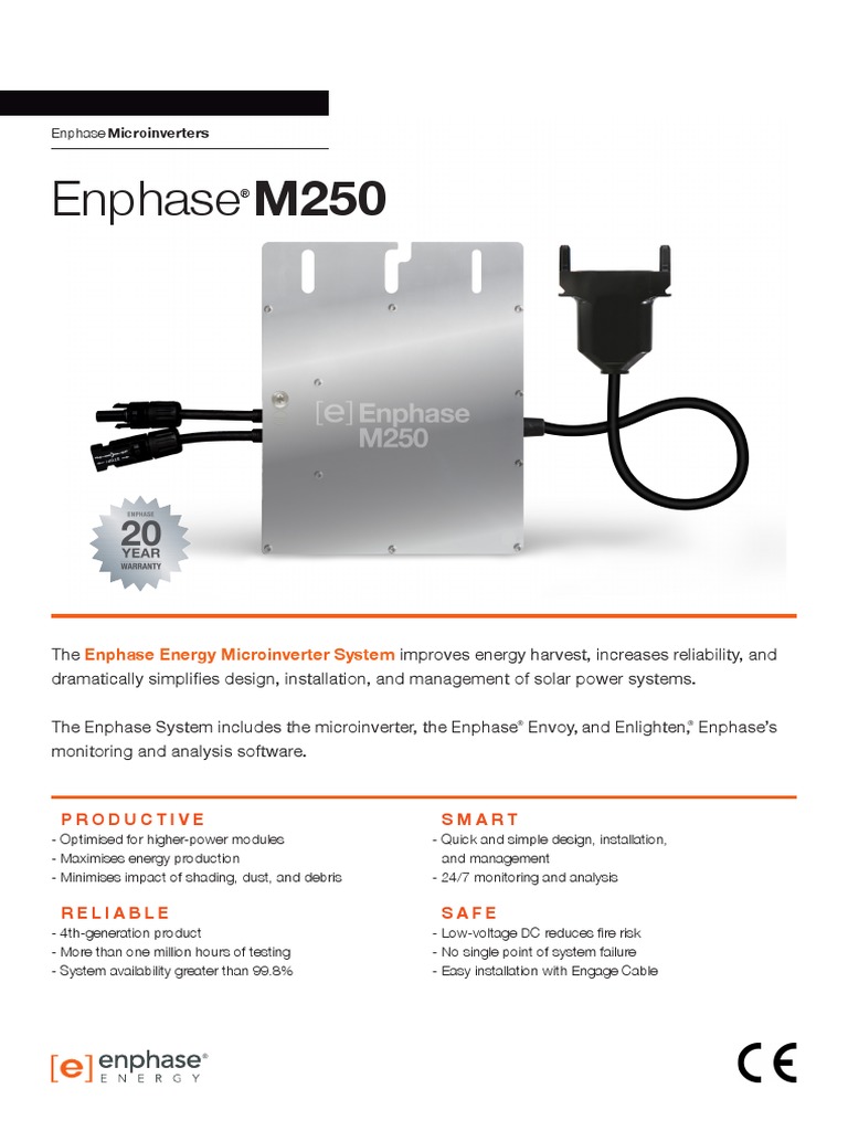 Technical Data Sheet Enphase Microinverter PDF | PDF | Power (Physics ...