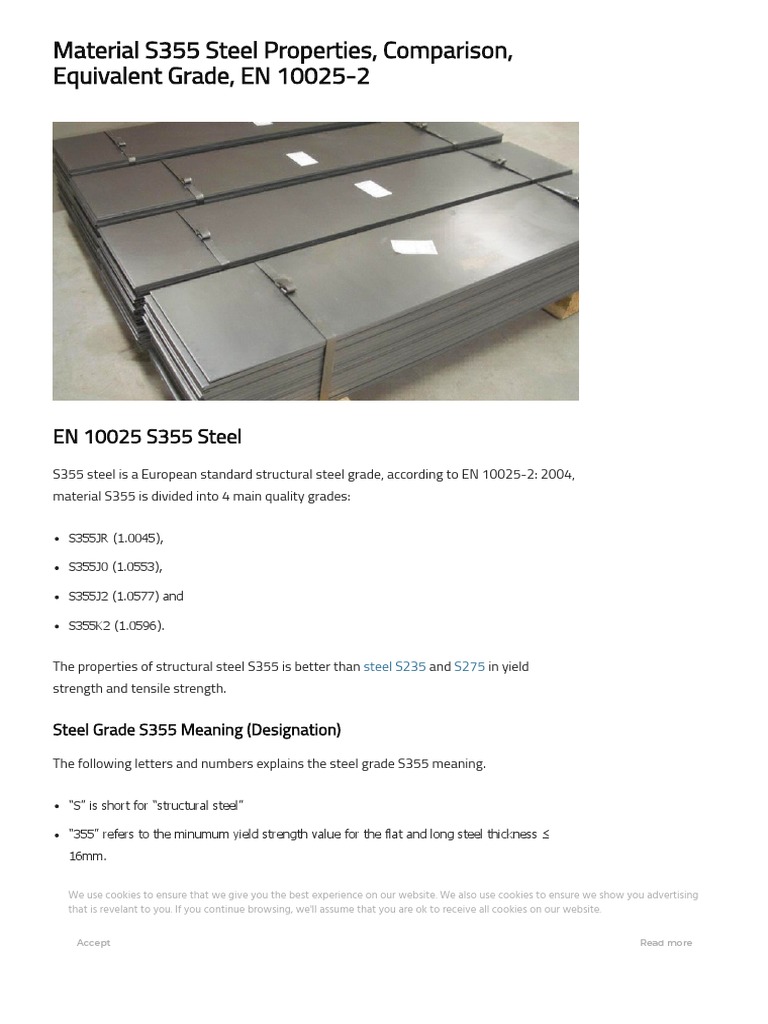 Material S355 Steel Properties, Comparison, Equivalent Grade, EN 10025 ...