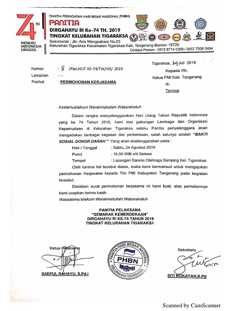 Surat Permohonan Kerjasama PMII PDF | PDF