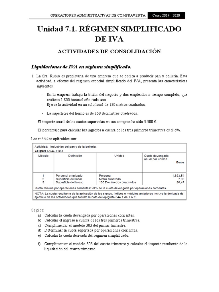 7.1.régimen Simplificado Iva - Actividades | PDF | Business