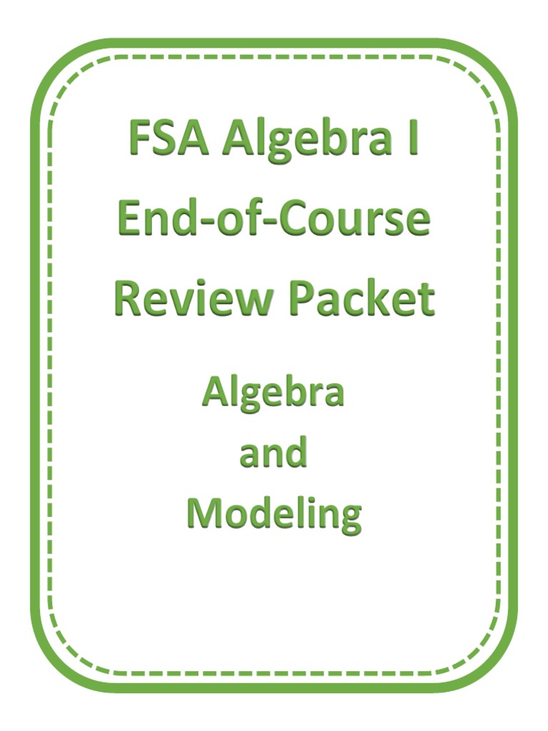 Algebra 1 End-of-Course Review Packet: Equations, Expressions, and ...
