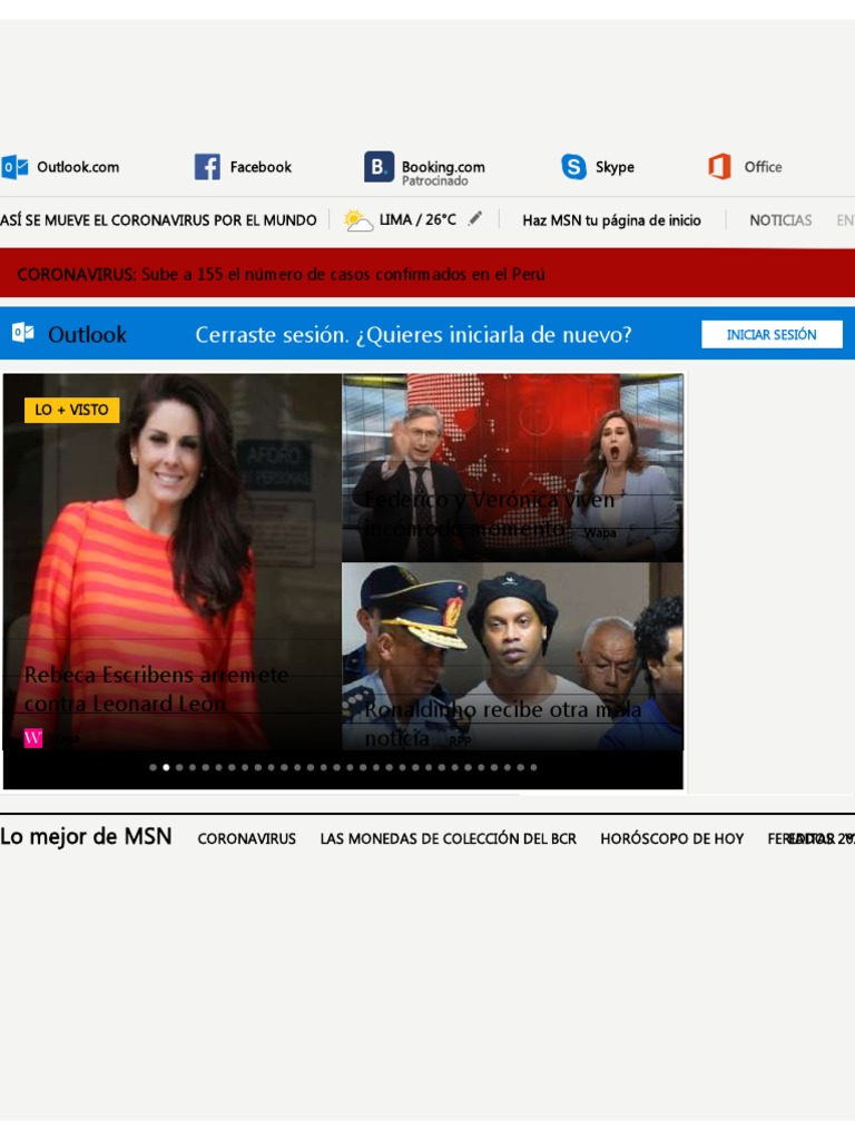 MSN Perú - Outlook, Hotmail, Noticias de Hoy, Casos de Coronavirus en ...