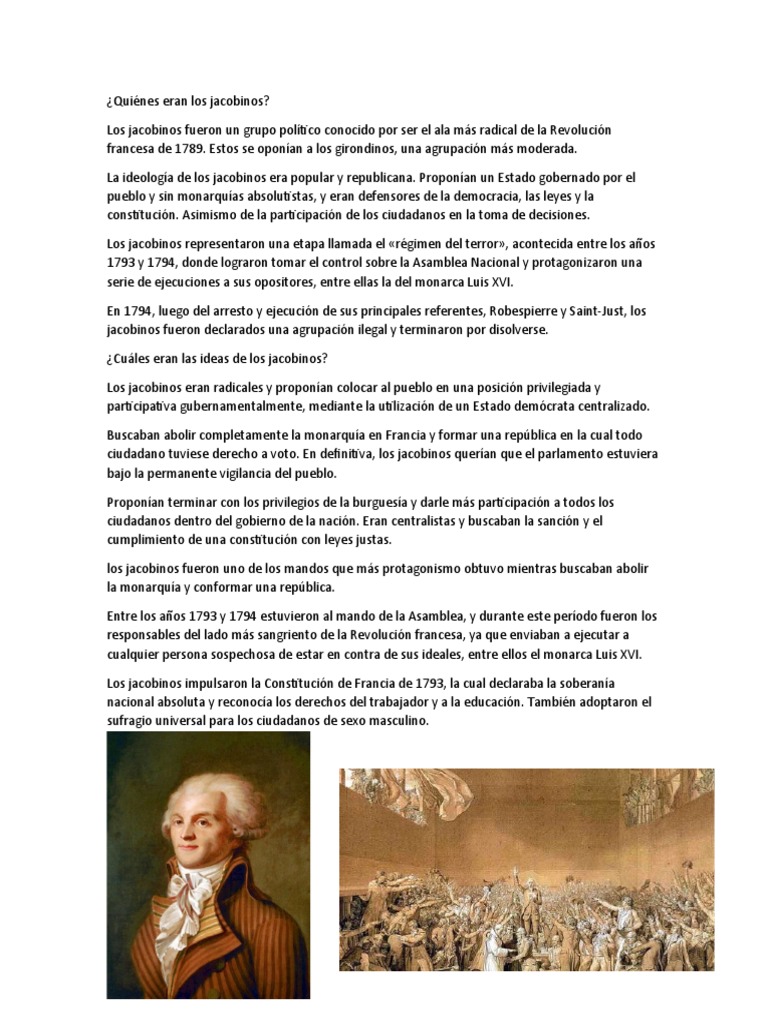 Quiénes Eran Los Jacobinos | PDF