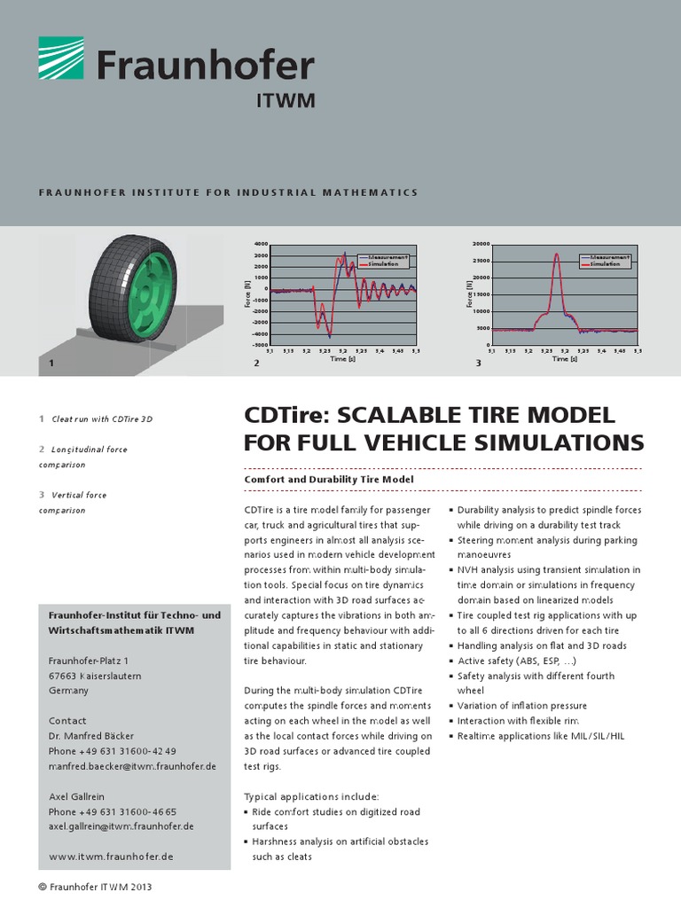 CDTire Flyer PDF | PDF | Simulation | Tire