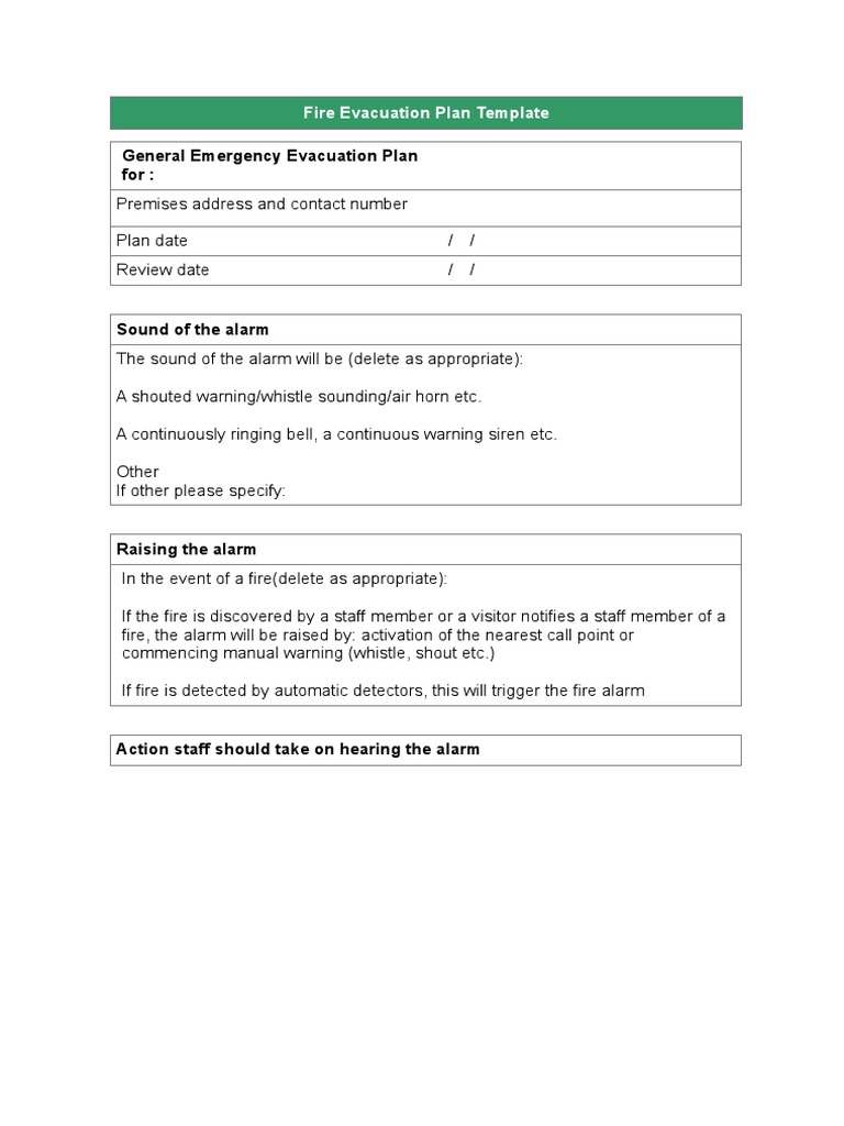 Fire Evacuation Plan Template PDF | PDF | Emergency Evacuation | Fires