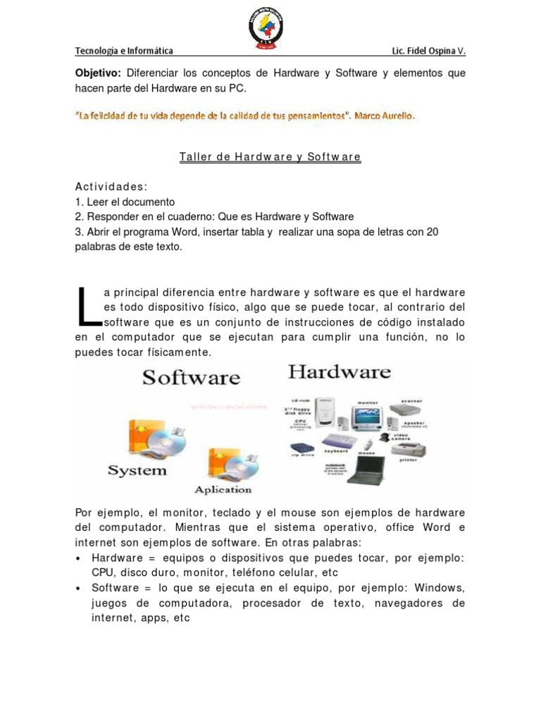 Hardware y Software: Conceptos Clave | PDF