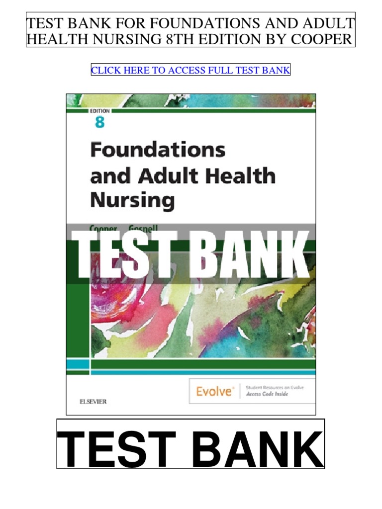 Foundations Adult Health Nursing 8th Cooper Test Bank | PDF