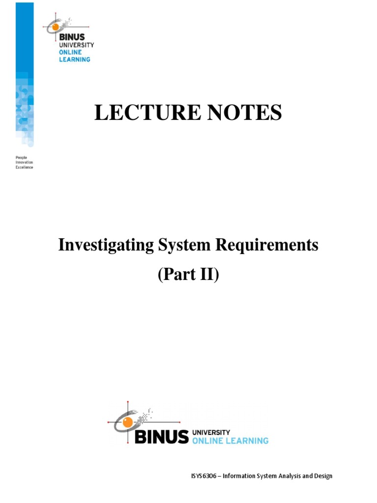 Investigating System Requirements (Part II) | PDF
