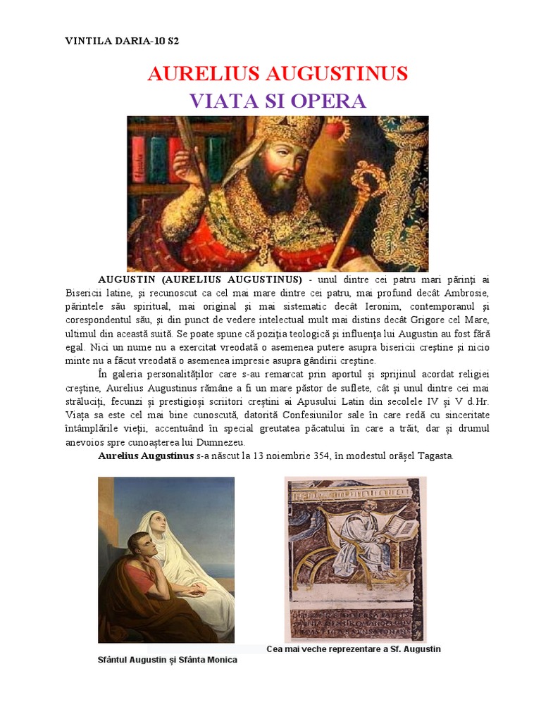 Aurelius Augustinus - Viaa I Opera | PDF