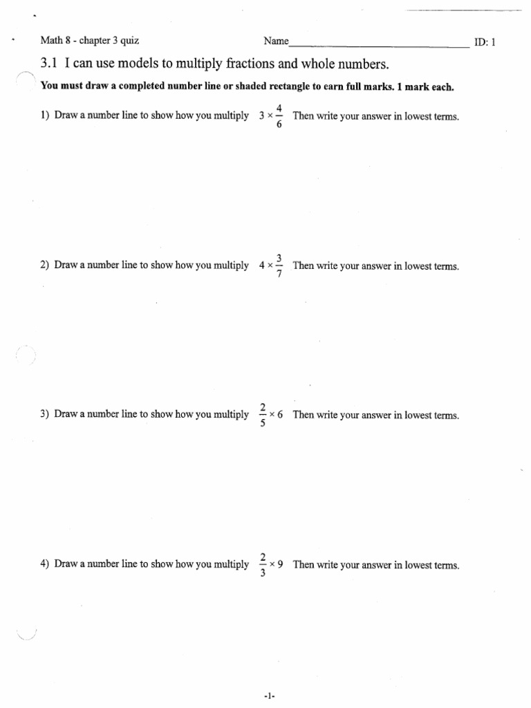 Math Makes Sense 8 - Fractions Quiz | PDF