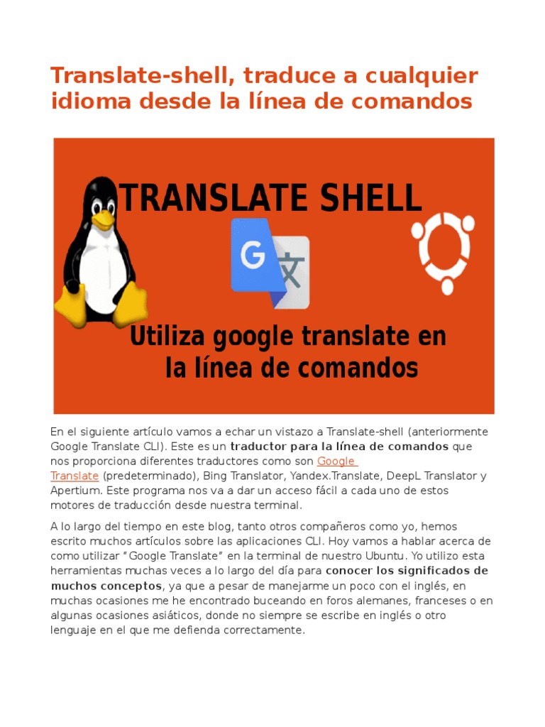 Trans Shell | PDF | Interfaz de línea de comando | Traducciones