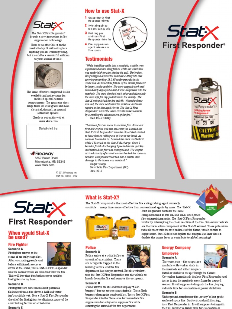 Stat-X First Responder Brochure | PDF | Firefighter | Fires