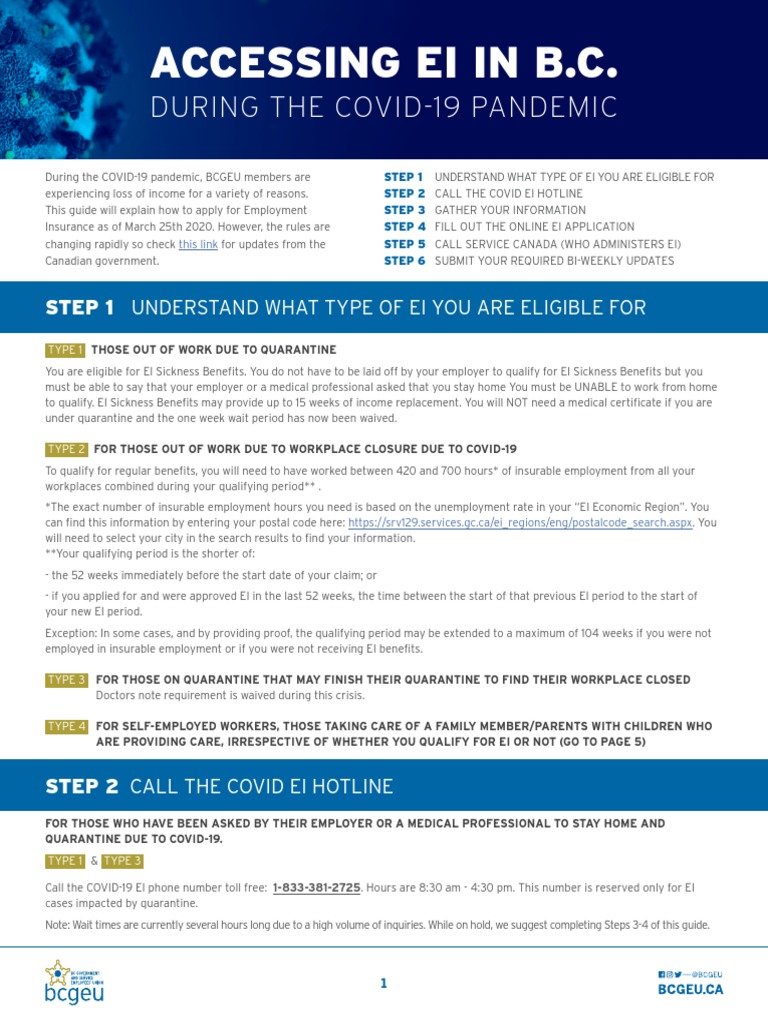 Accessing EI in BC During COVID | PDF | Employment | Cheque