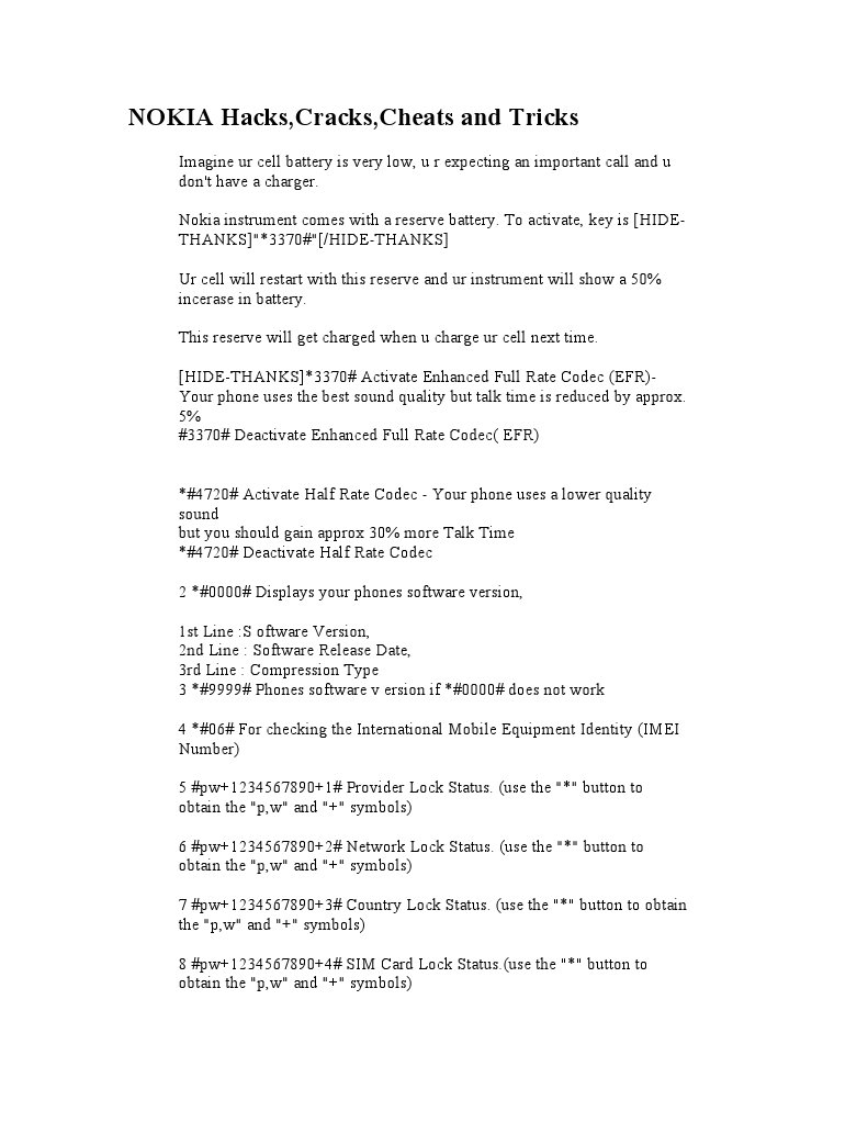 Nokia Hacks | PDF | Mobile Telecommunications | Information And ...