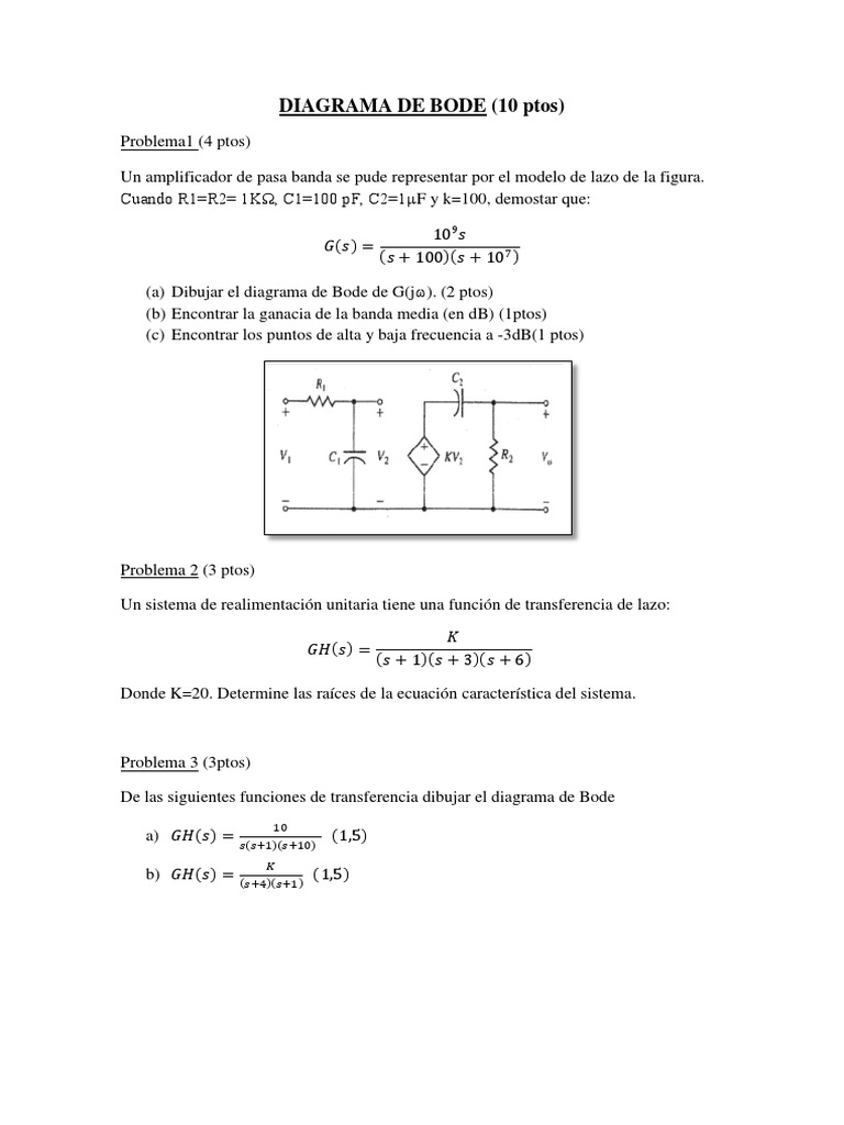 Ejercicio Unidad VI Diagrama de Bode | PDF