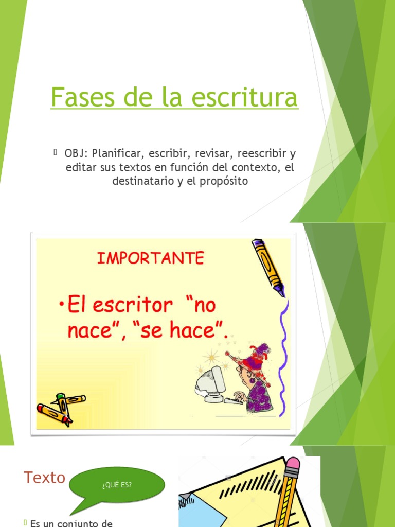 Fases de La Escritura PPT1 | PDF | Escritura | Cognición