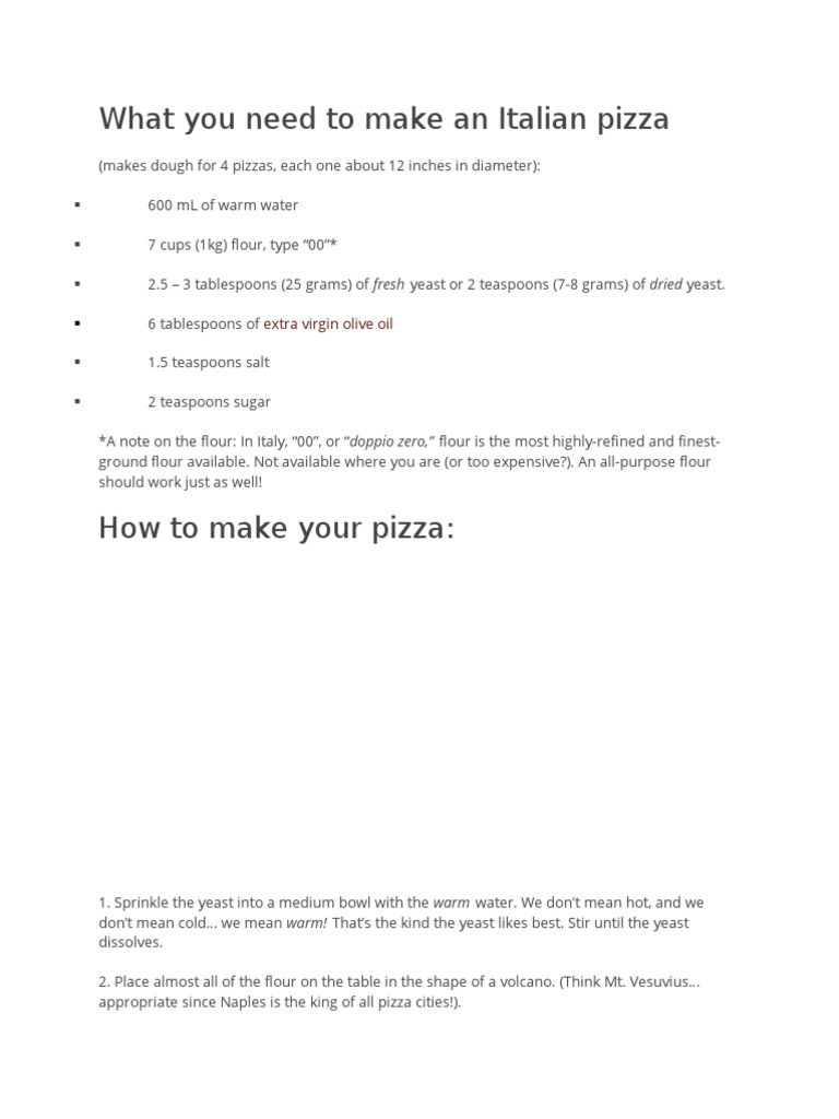 Originalni Recept Italian Pizza | PDF | Pizza | Dough