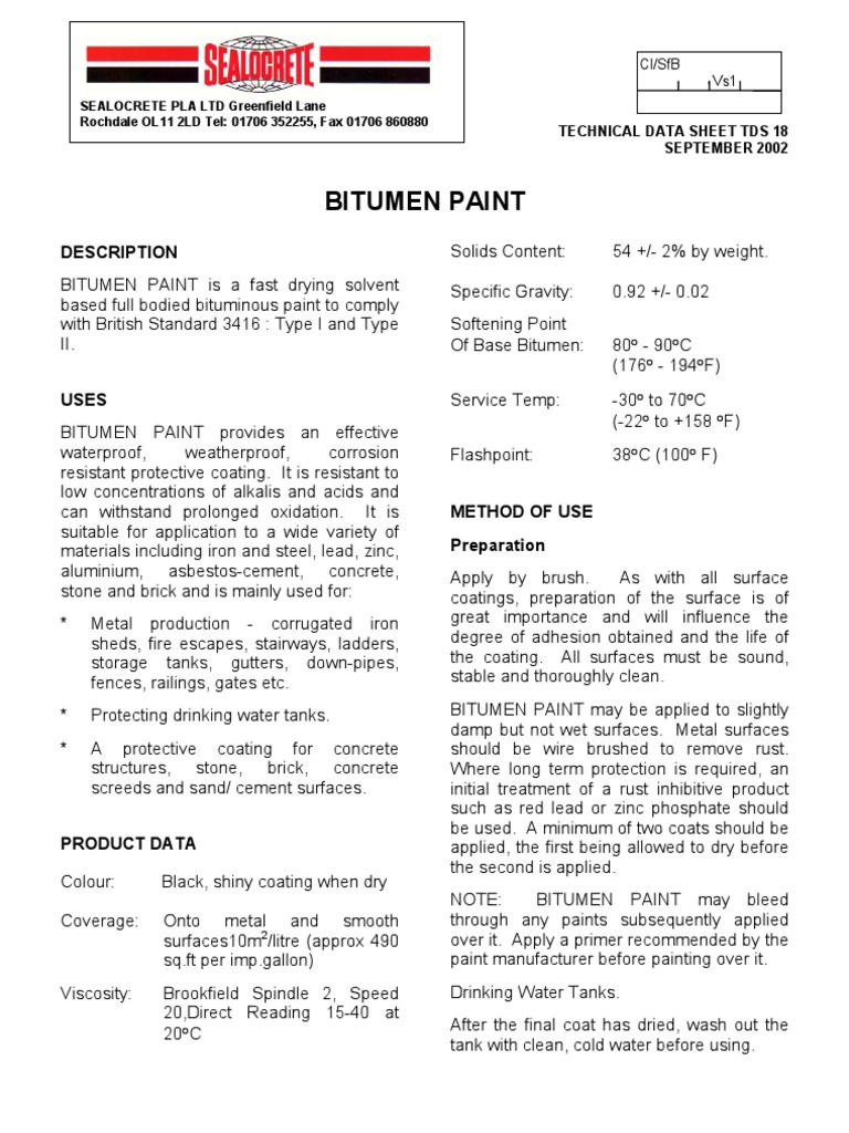 Bitumen Paint | PDF | Paint | Asphalt