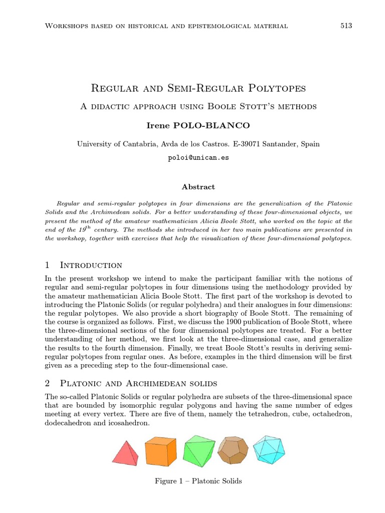 Regular and Semi-Regular Polytopes PDF | PDF | Tetrahedron | Geometry