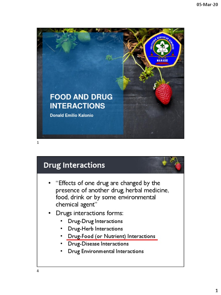 Food and Drug Interaction Overview | PDF | Drugs | Nutrition