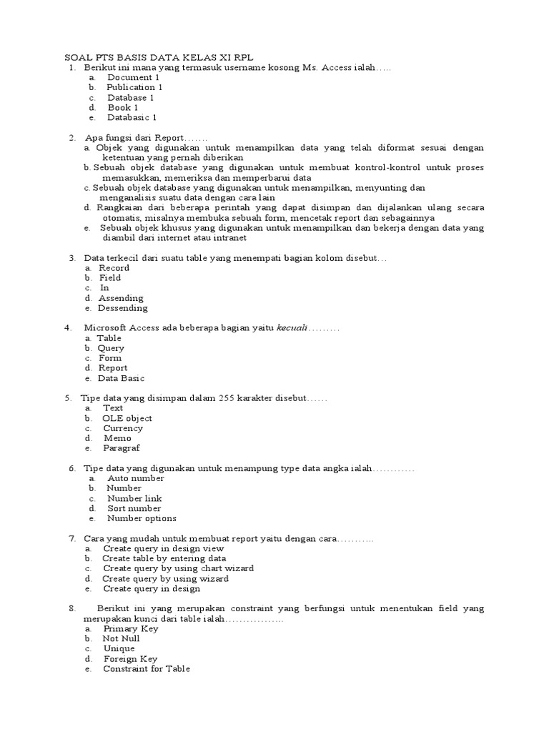 Pas Basis Data | PDF