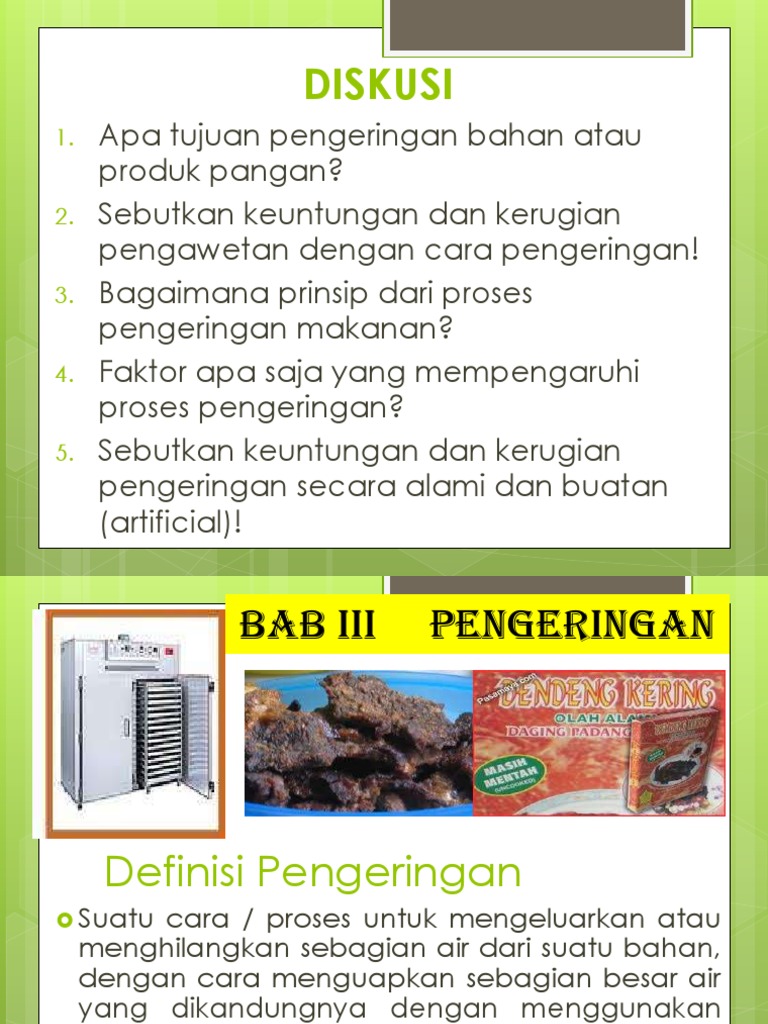 Prinsip dan Metode Pengeringan Pangan | PDF