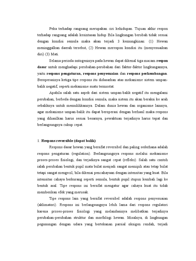 Peka Terhadap Rangsang Merupakan Ciri Kehidupan | PDF
