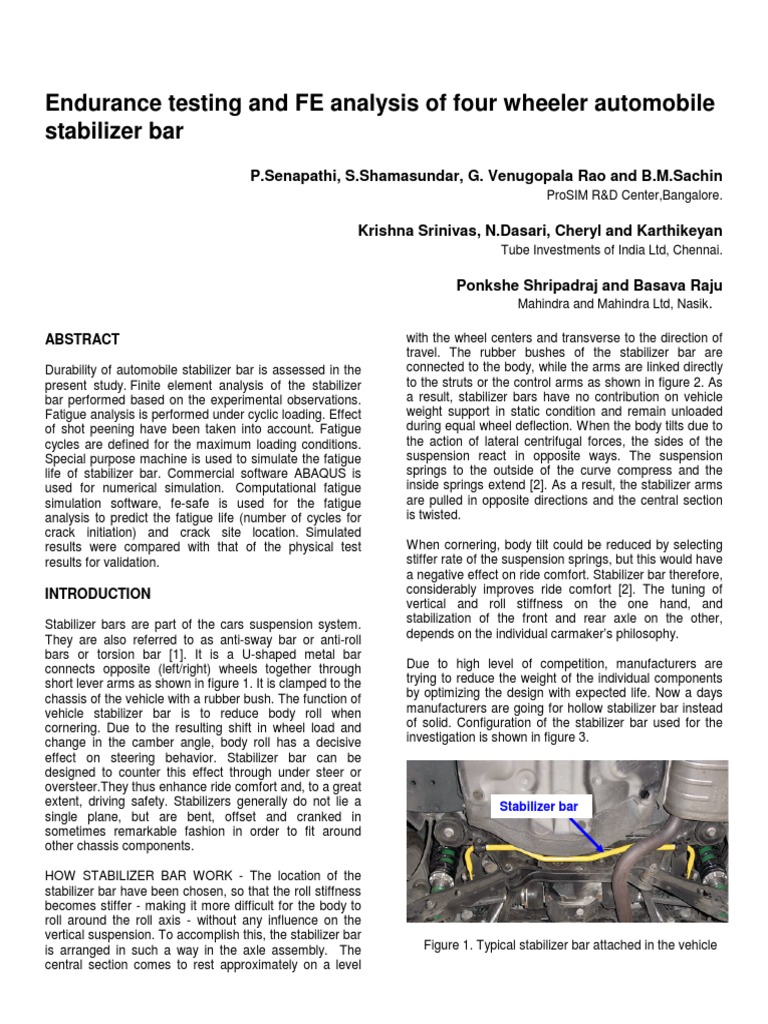 Tarea 4 - Endurance Testing and FE Analysis of Four Wheeler Automobile ...