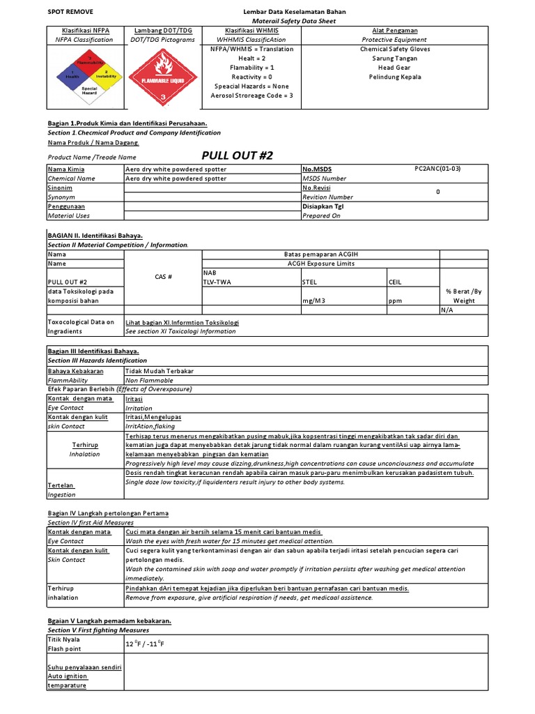 08 MSDS Pull Out | PDF
