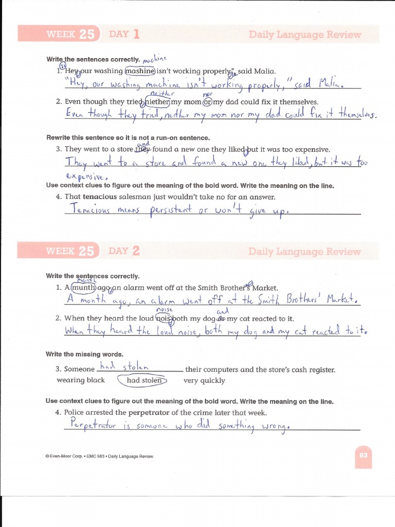 Week 25 Dol Answer Key | PDF