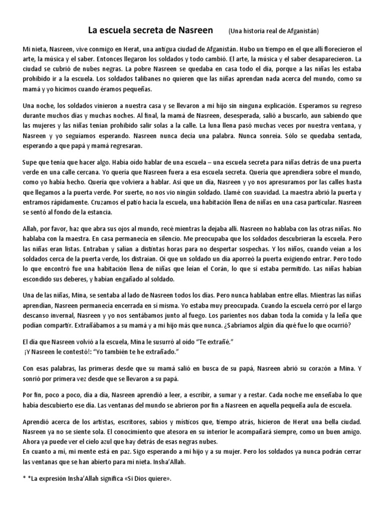 La Escuela Secreta de Nasreen | PDF