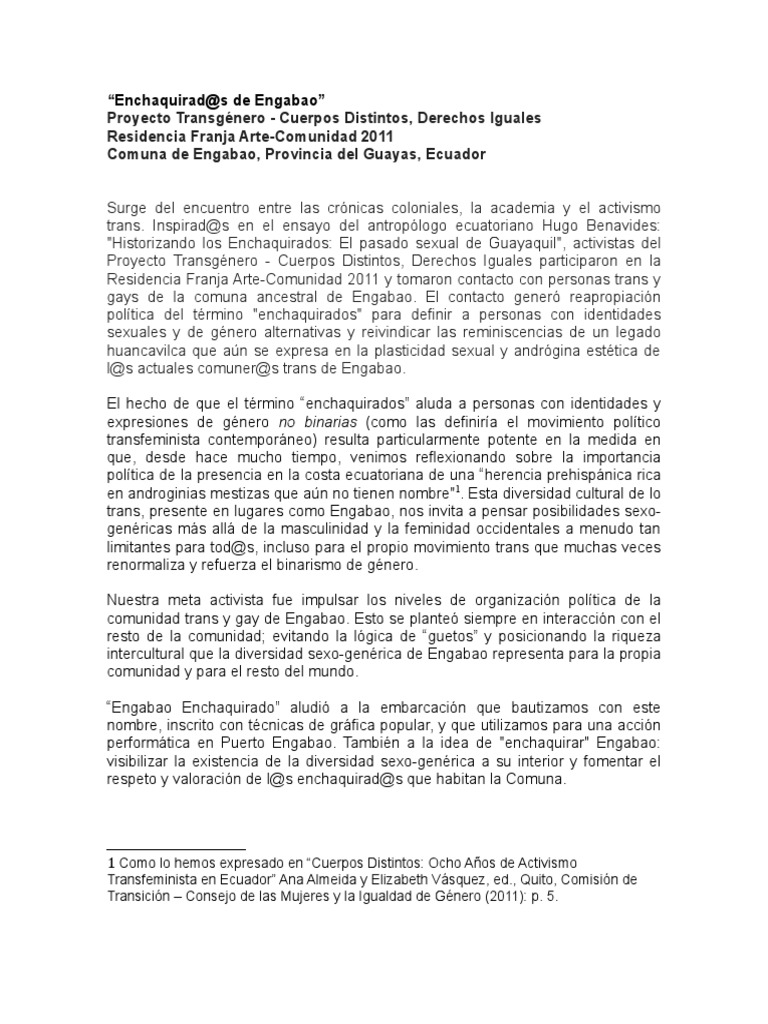 Proyecto Transgenero | PDF | Transgénero | Estudios LGBTQIA+