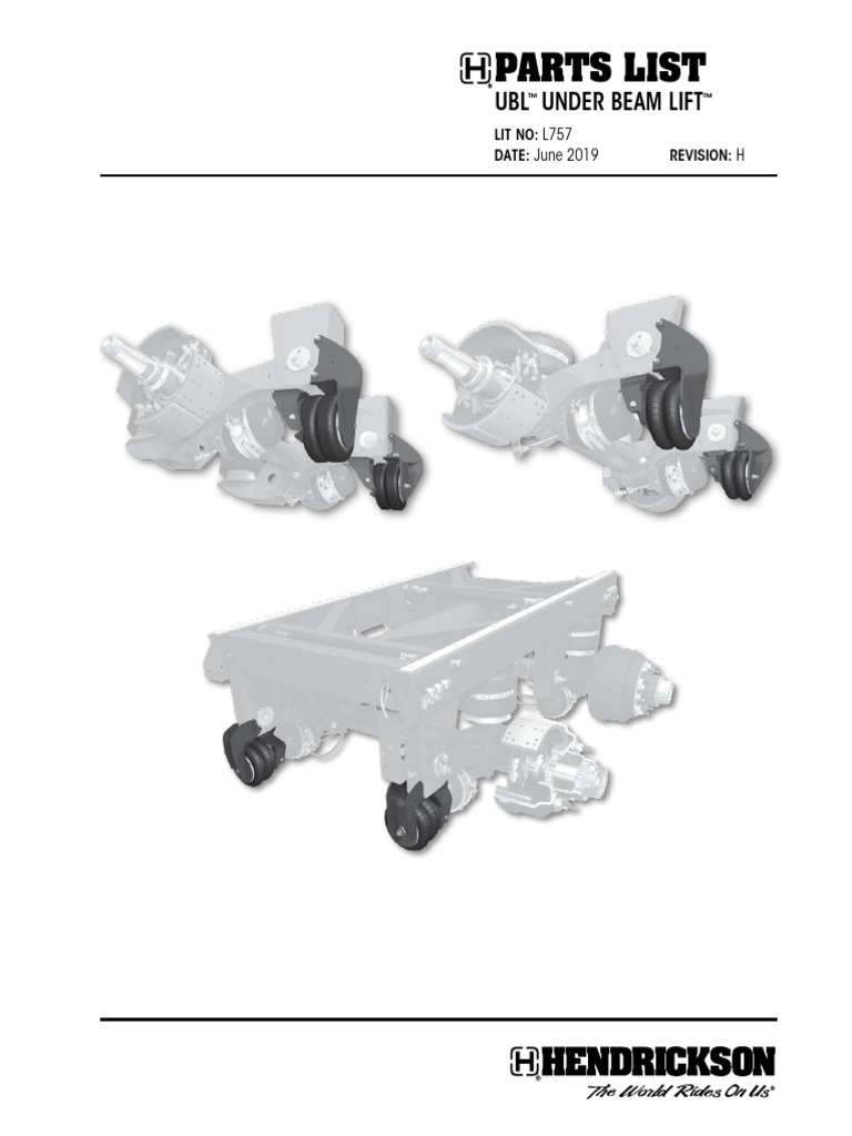 Parts List - Hendrickson - Under Beam Lift UBL - L757 | PDF | Screw ...