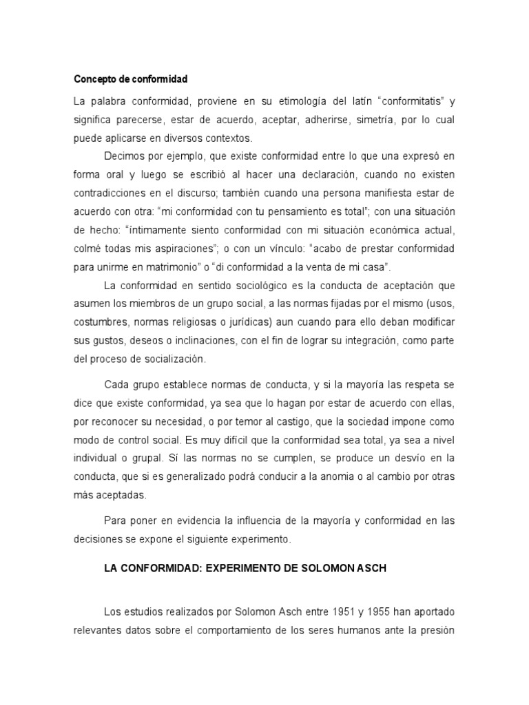 La influencia de la conformidad social: el experimento clásico de Asch ...