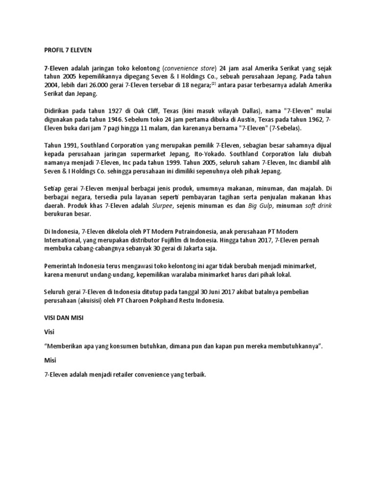 Profil 7 Eleven | PDF