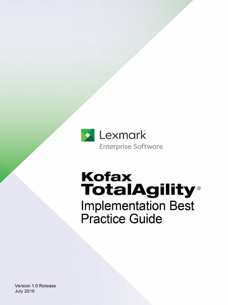 Kofax TotalAgility - Implementation Best Practice Guide - v1 - 0 PDF | PDF | Load Balancing ...