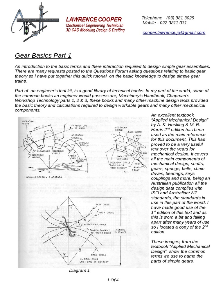 Gear Basics 1 PDF | PDF | Gear | Mechanical Engineering