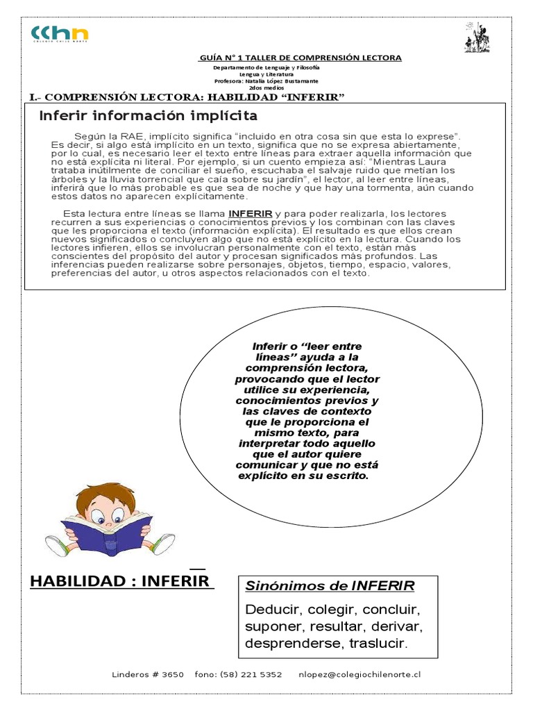 Guia 1 Inferencias Pdf Comprensión Lectora