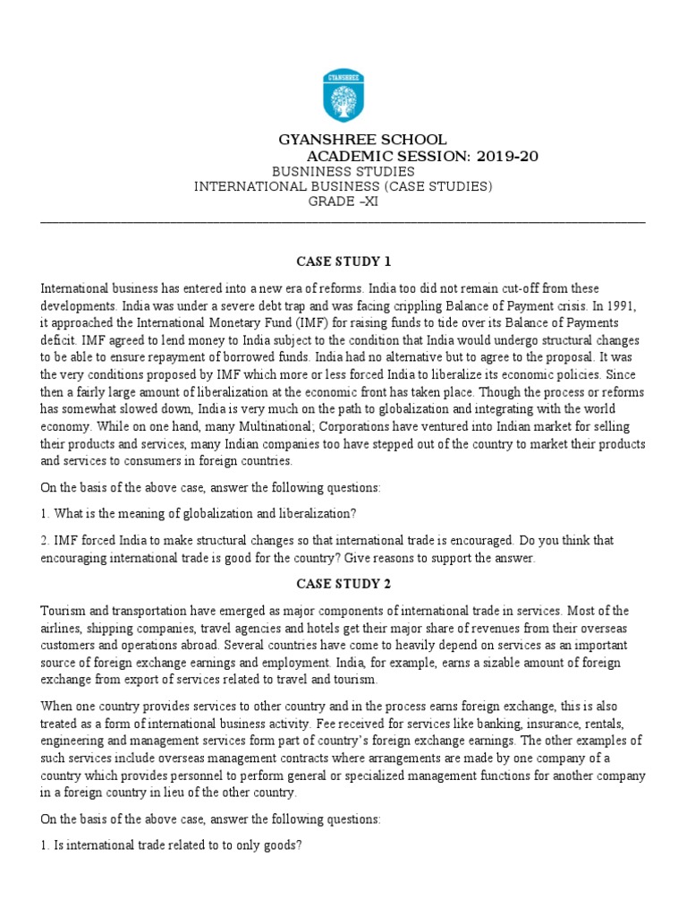 INTERNATIONAL TRADE Case Study | PDF | International Monetary Fund ...