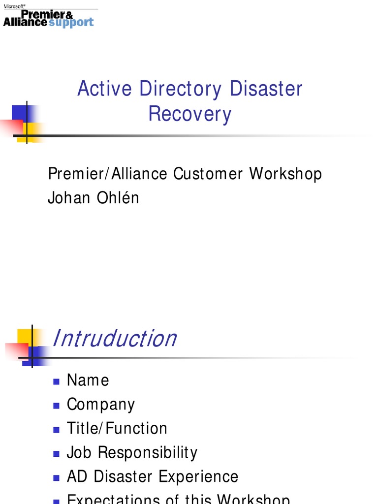 Active Directory Disaster Recovery | PDF | Backup | Computer Architecture
