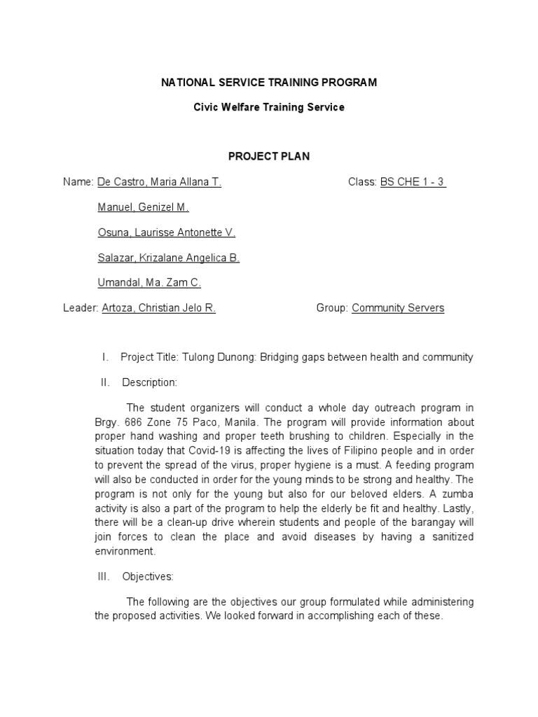 CWTS Proposal | PDF | Hand Washing | Public Health