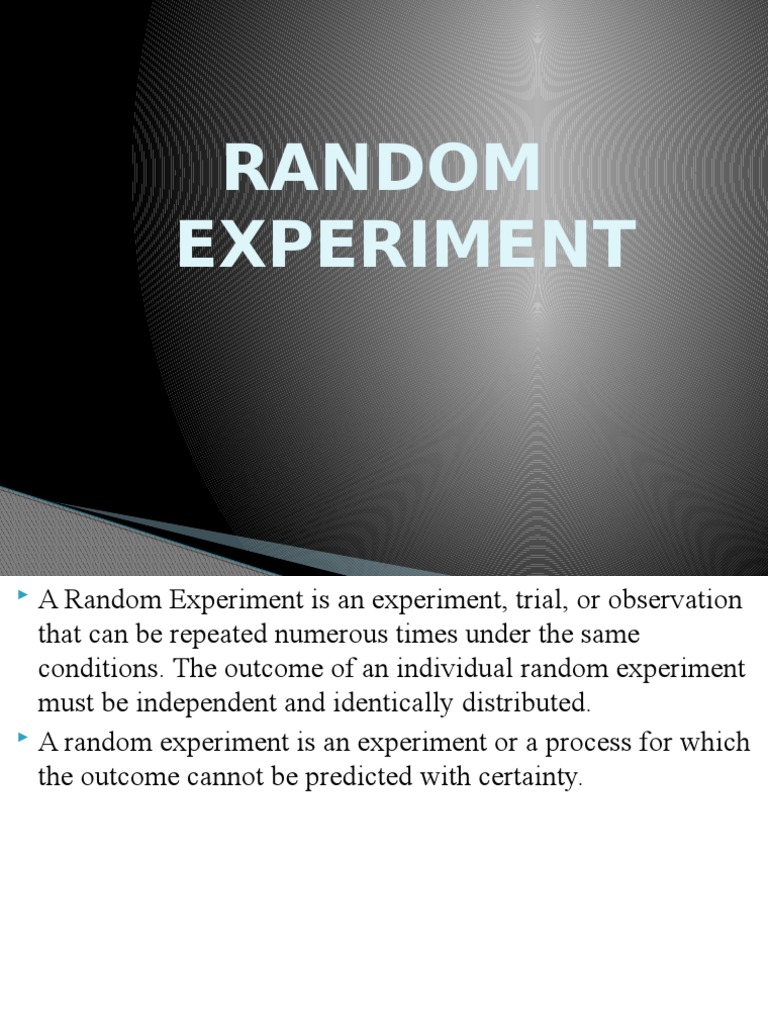 Random Experiment Guide | PDF | Experiment | Random Variable
