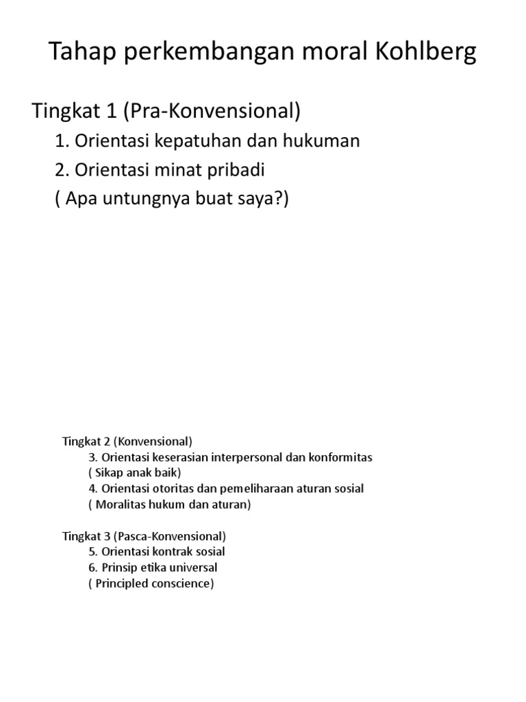 Tahap Perkembangan Moral Kohlberg | PDF