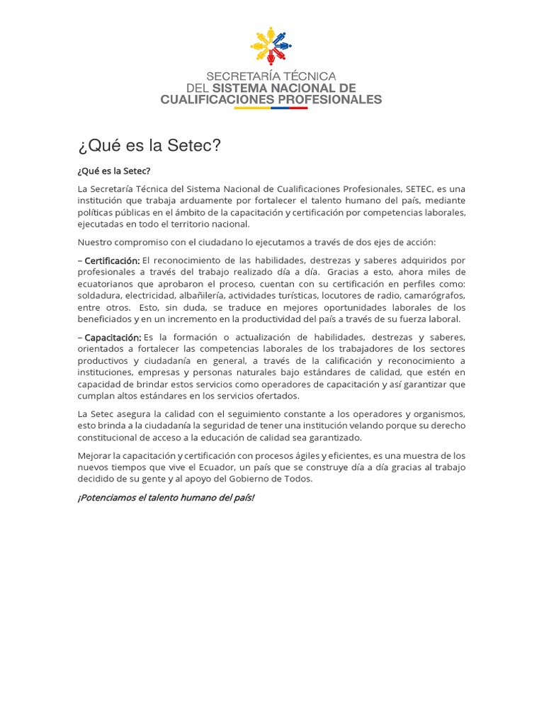 Qué Es La Setec | PDF