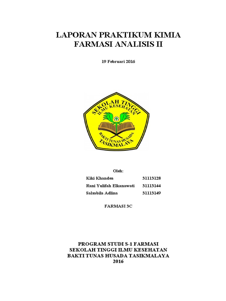 Laporan Praktikum Kimia Farmasi Analisis | PDF